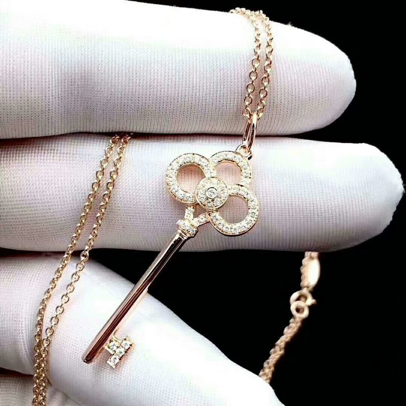 jewelry Korea design long chain sweater necklace crystal pearl key fashion necklace 100 1