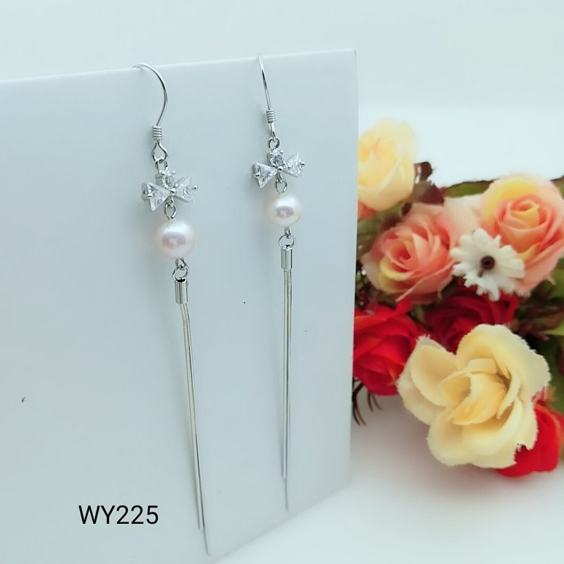 2018 New latest design of pearl earrings fashion pearl earrings silver tassel earrings YW225