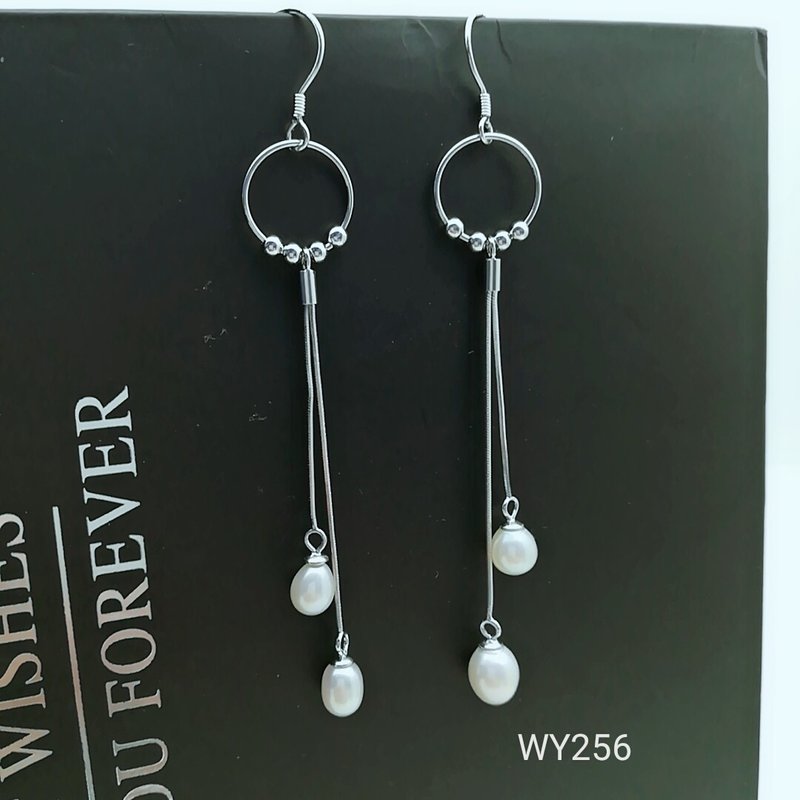 2018 New latest design of pearl earrings fashion pearl earrings silver tassel earrings YW256