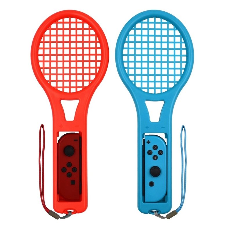 Tennis Racket for Nintendo Switch Joy-cons Grips for Switch Mario Tennis Aces 2-PACKS Red&Blue