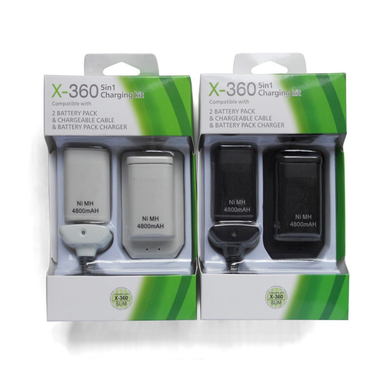 xbox 360 console accessories 5 in 1 USB 4800mAh Battery Pack & Charger Cable Kit For Xbox 360 controller Charger Kit