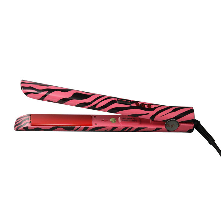LCD red zebra high speed heat hair straightener iron Water transfer printing technology