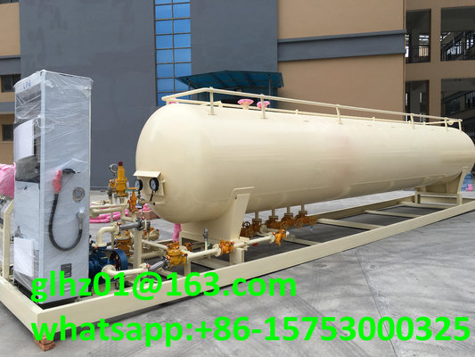 10000L LPG storage tank, 10m3 LPG skid filling station, Double nozzle dispenser 10CBM LPG skid station