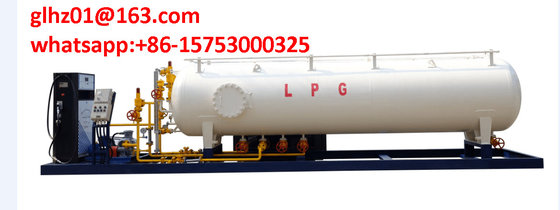 10000L LPG storage tank, 10m3 LPG skid filling station, Double nozzle dispenser 10CBM LPG skid station