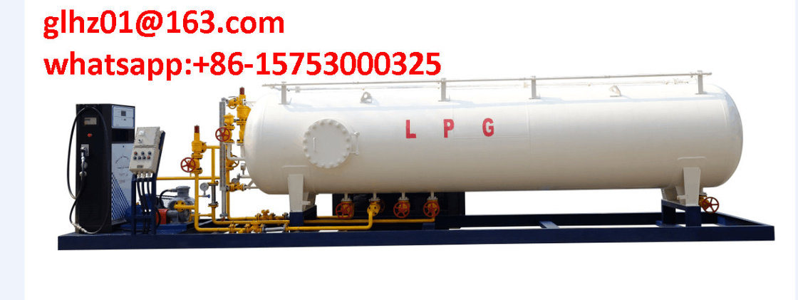 10000L LPG storage tank, 10m3 LPG skid filling station, Double nozzle dispenser 10CBM LPG skid station