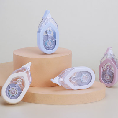 OEM Fashionable Correction Tape Office and Student 5mm*8m Anti-impact Body Noise Reduction Silent Gear Structure White-o