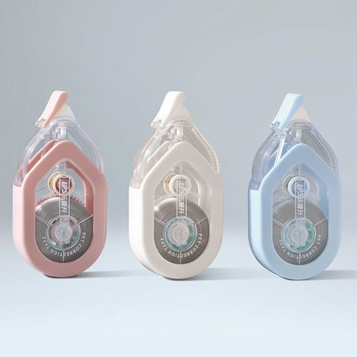 OEM Fashionable Correction Tape Office and Student 5mm*8m Anti-impact Body Noise Reduction Silent Gear Structure White-o