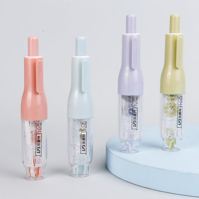 New Press Type Pen Style Whiteout Tape OEM Order Factory Custom Correction Tape With 360 Degree Rotatable Tip