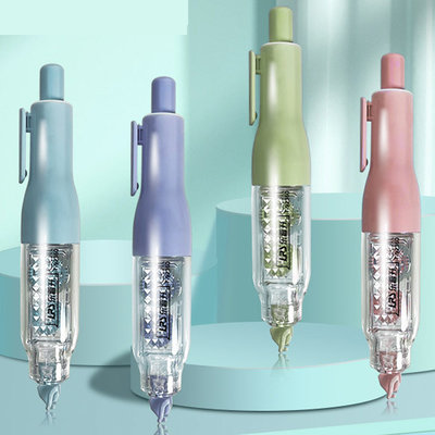 New Press Type Pen Style Whiteout Tape OEM Order Factory Custom Correction Tape With 360 Degree Rotatable Tip