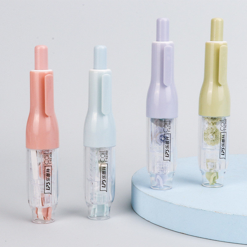 New Press Type Pen Style Whiteout Tape OEM Order Factory Custom Correction Tape With 360 Degree Rotatable Tip