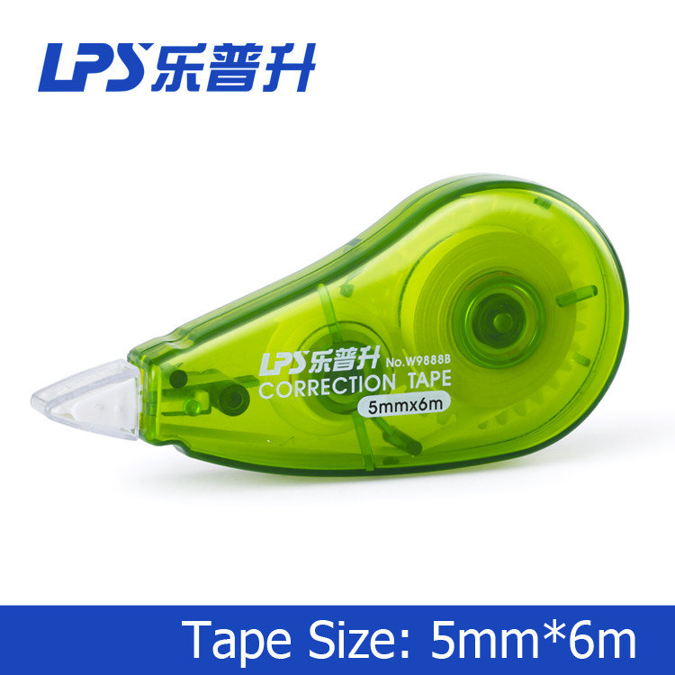 School Green Colored Correction Tape 6M Plastic Student Correction Supplies