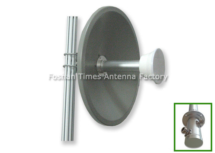 2 X N Female Connector MIMO Dish Antenna 24dBi For Wireless WAN / LAN Ф 0.4m