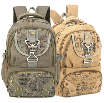 Canvas school  backpack supplier