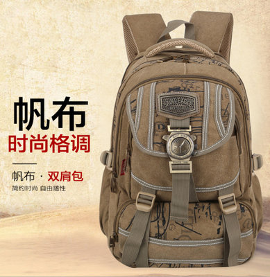 Canvas school  backpack supplier