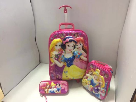 Hot sale   6D    Kids   Trolley  3 pcs / trolley school bags  / children travel bags supplier