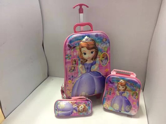 Hot sale   6D    Kids   Trolley  3 pcs / trolley school bags  / children travel bags supplier