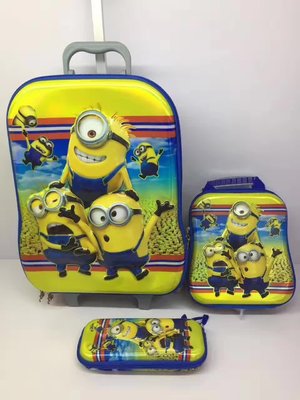 Hot sale   6D    Kids   Trolley  3 pcs / trolley school bags  / children travel bags supplier
