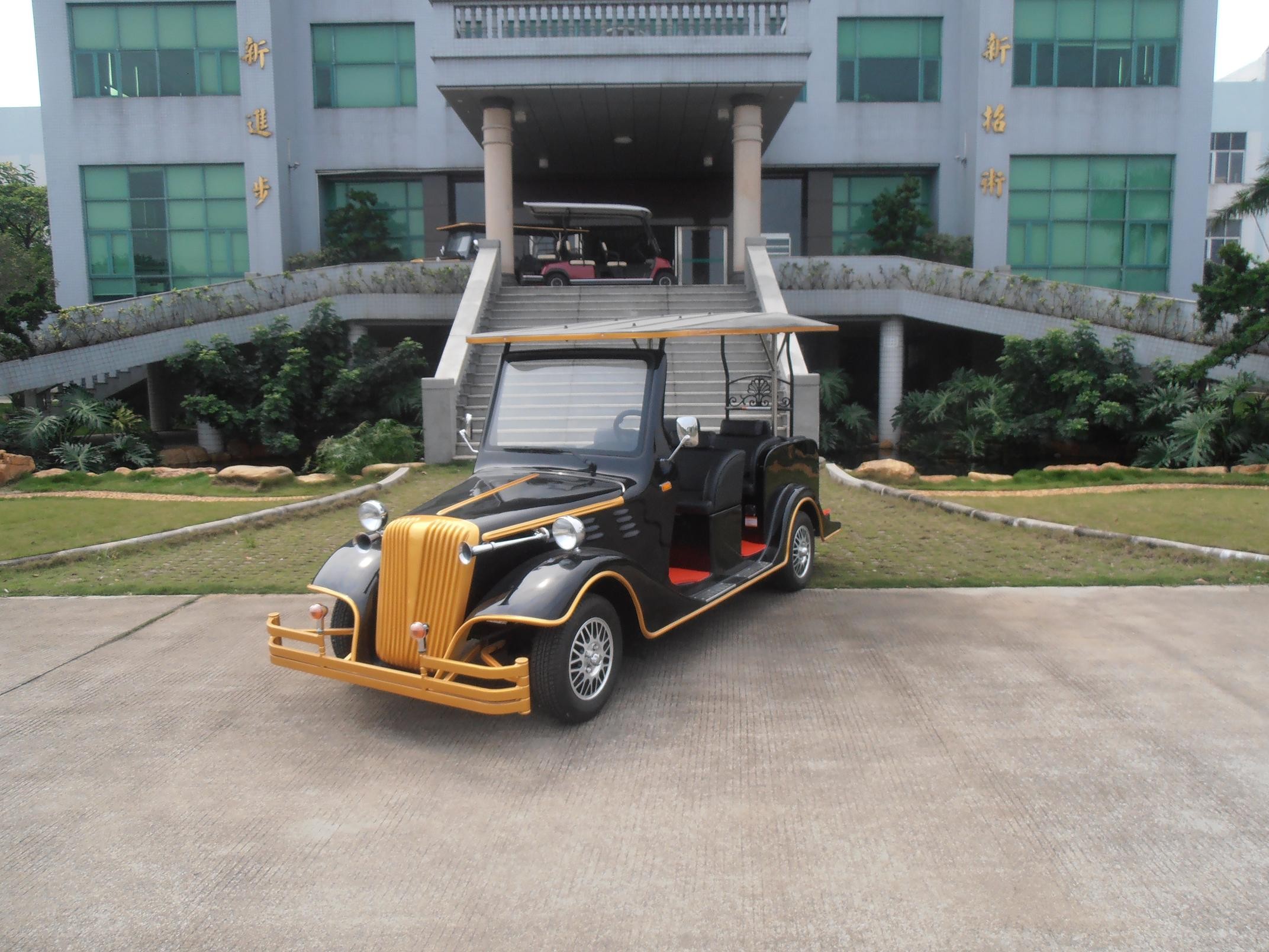 Electric clasic car, electric vintage car, electric sightseeing bus, electric passanger car, electric shuttle bus
