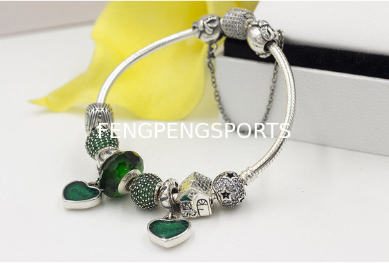 Finished chain female bracelet s925 sterling silver jewelry green bracelet