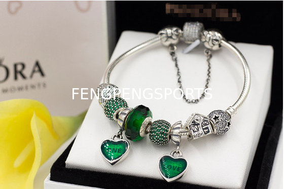 Finished chain female bracelet s925 sterling silver jewelry green bracelet
