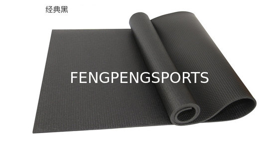 Eco friendly PVC fitness yoga mat with logo black color