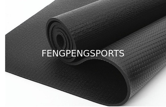 Eco friendly PVC fitness yoga mat with logo black color
