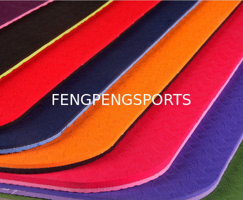ECO double side TPE Yoga mat with different color,pink/red color yoga mat