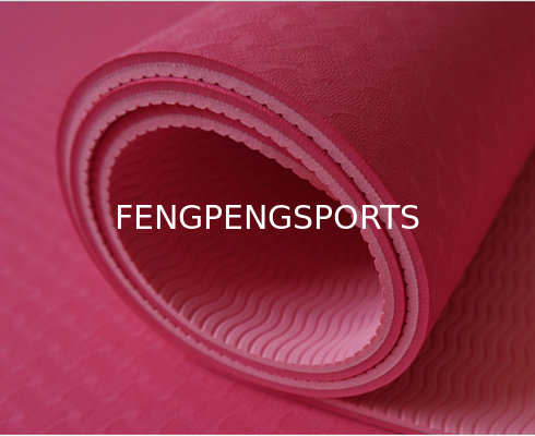 ECO double side TPE Yoga mat with different color,pink/red color yoga mat