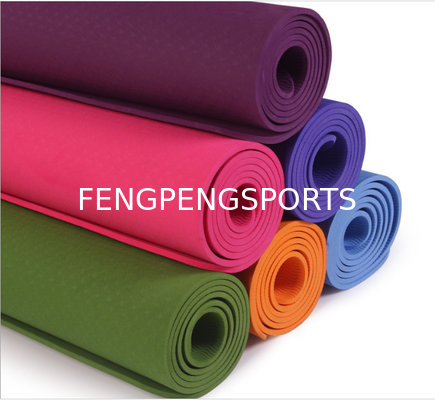 ECO double side TPE Yoga mat with different color,pink/red color yoga mat