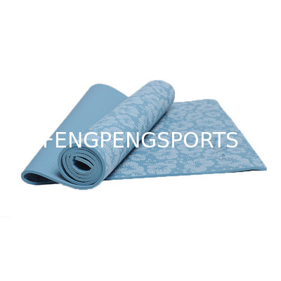 Printing Yoga Mat flower pattern blue yoga mat PVC eco Material washable mat