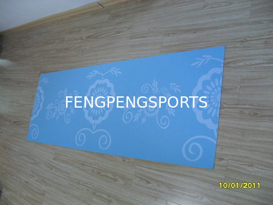 Printing Yoga Mat flower pattern blue yoga mat PVC eco Material washable mat