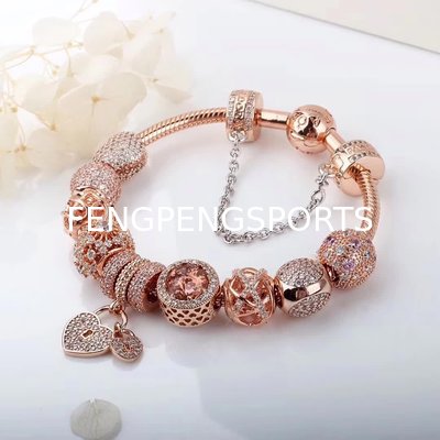 925 silver jewlery 1:1   925 sterling silver bracelet  ROSE GOLD SERIES IN 2018