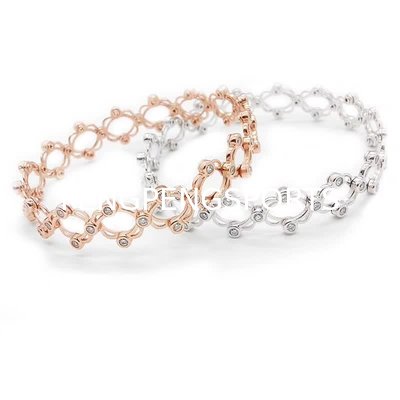 Diamond ring stretch bracelet jewelry rose gold and silver offer