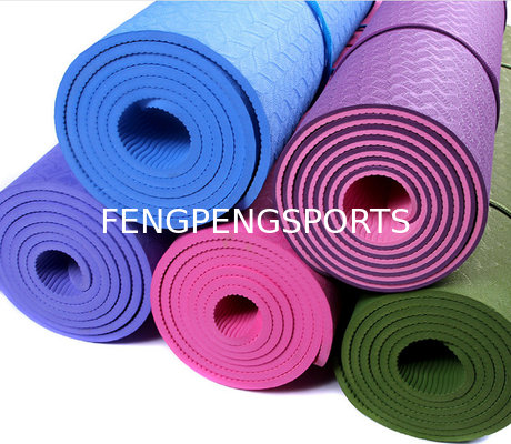 PVC two-color yoga mat 6mm green tasteless casual fitness mat can be customized