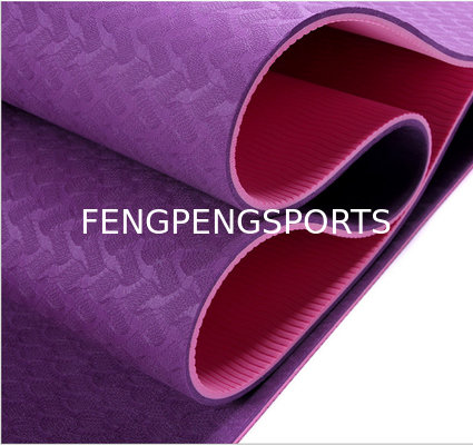 Factory direct sell tpe two-side color yoga mat 6mm green tasteless leisure fitness mat can be customized
