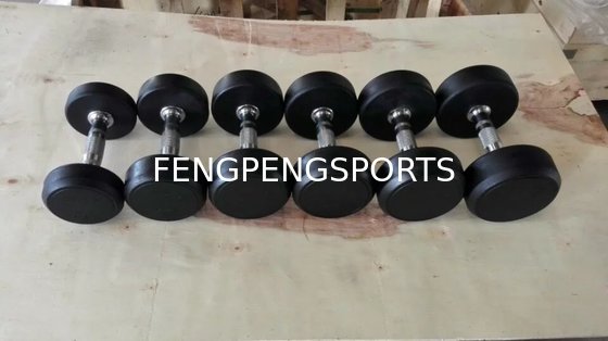 Round head rubberized dumbbell 2.5-50kg gym dedicated men's fitness cast iron dumbbell