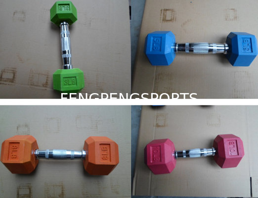 Commercial Dumbbell Gym Dumbbells 5 10 20 30 40 50KG Hexagonal Plastic Fixed Dumbbells