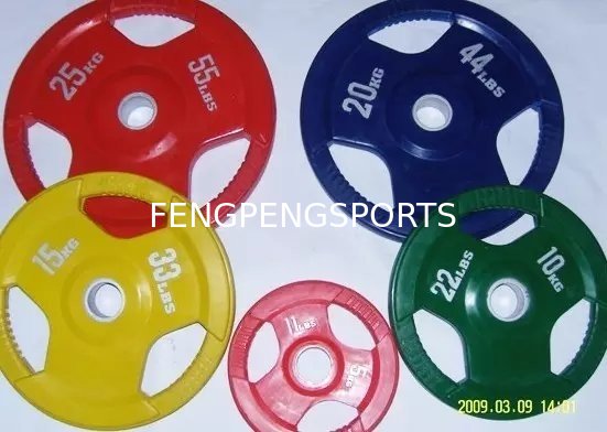 Color rubberized barbell Three-Hole Plastic Grip Barbells  Large Hole  51mm Barbell Weight Lifting Weight StackS