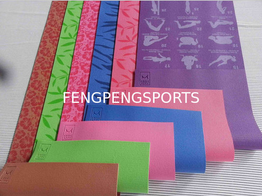 Custom logo print 100% eco pvc free yoga mat with carry strap yoga mat for exercises