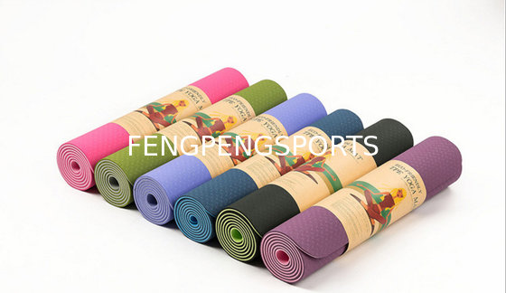 Eco friendly anti slip anti tear 6MM double color tpe yoga mat manufacturer