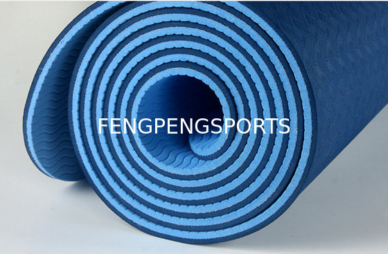 Double color  high quality eco-friendly non-slip Fitness TPE yoga mat 183*61*6mm for new trainers