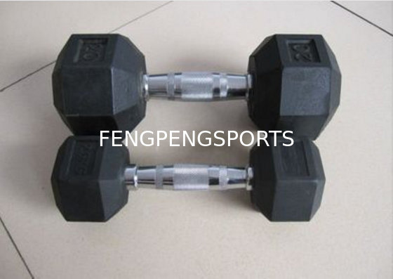 Hex dumbbell Fitness Exercise Ladies dumbell Black rubber hex dumbells for body building