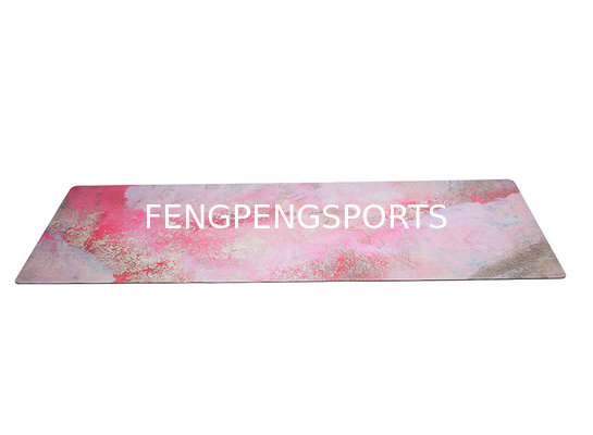 Wholesale professional full color printing OEM suede and natural rubber yoga mat