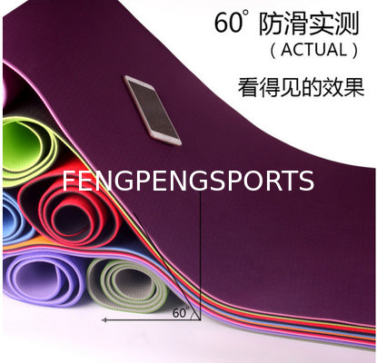 Factory wholesale environmental protection tpe yoga mat tpe fitness mat beginner 6mm double color yoga mat