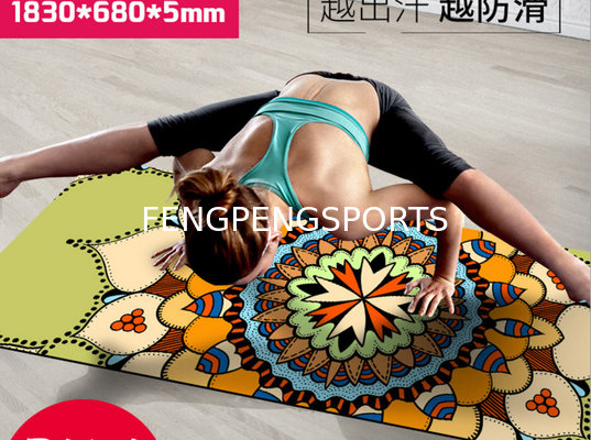 Odorless non-slip soft printing natural rubber yoga mat shop custom logo OEM yoga mat