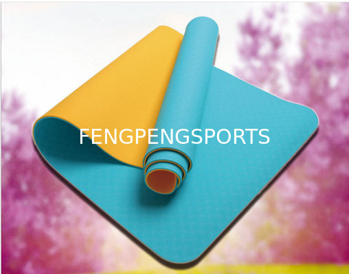 Double layer eco friendly fitness TPE yoga mat wholesale logo custom print yoga mat