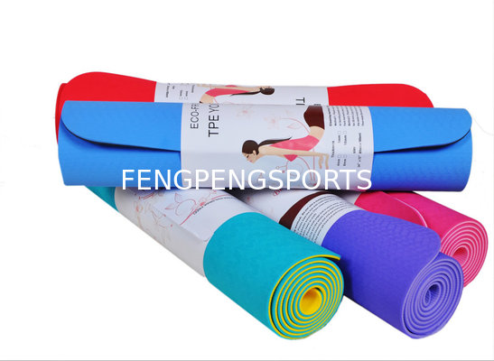 Double layer eco friendly fitness TPE yoga mat wholesale logo custom print yoga mat