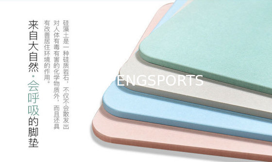Water Absorb Diatomite Bath Mat hot sell anti slip diatomite bathroom foot mat