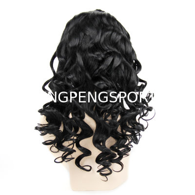 20inch ladies wig, real hair sets, delicate hair sets 1# color front lace head cover partial deviation