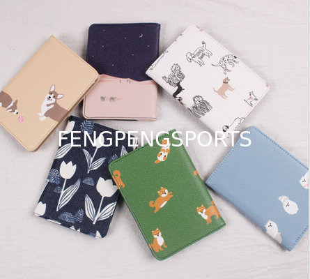 Cartoon PU leather storage bag card set Small fresh animal and plant document holder